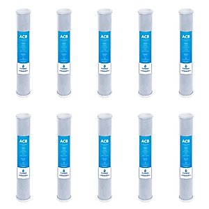 Express Water – 10 Pack Water Filter Activated Carbon Block Replacement Filter – ACB Large Capacity Water Filter – Whole House Filtration – 5 Micron Water Filter – 2.5” x 20” inch