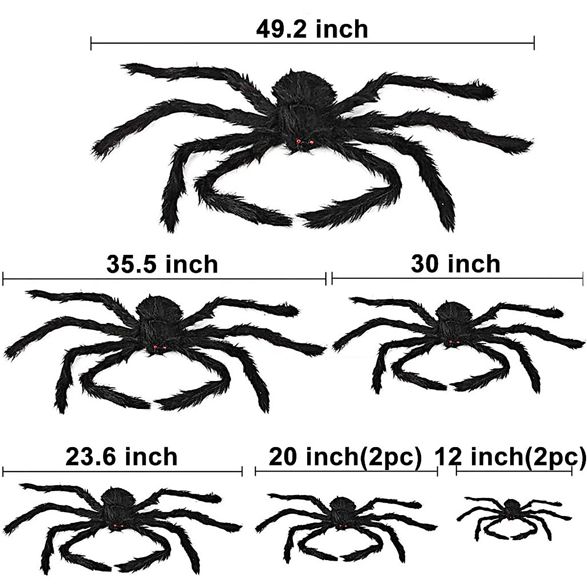 10 Pack Halloween Spider Decorations with 8 Giant Spider Halloween Spiders 400 sqft Stretch Cobwebs Spider Web 20 Small Plastic Spiders for Indoor Outdoor Halloween Decorations Yard Home Parties Décor