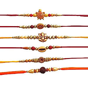 USA HOUSE Set of 6 Rakhi Thread. Raksha bandhan Gift for Your Brother Rakhi for Brother, Rakhi Bracelet, Raksha Bandhan Rakhi, Raksha Bandhan Festival (Thread Multi Colour)