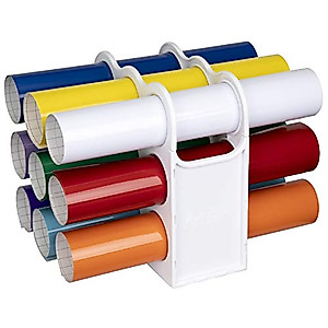 ArtBin 6866AG Mini Vinyl Storage Rack, Organizer up to 9 (5.5") Vinyl Rolls, White, 1 Rack