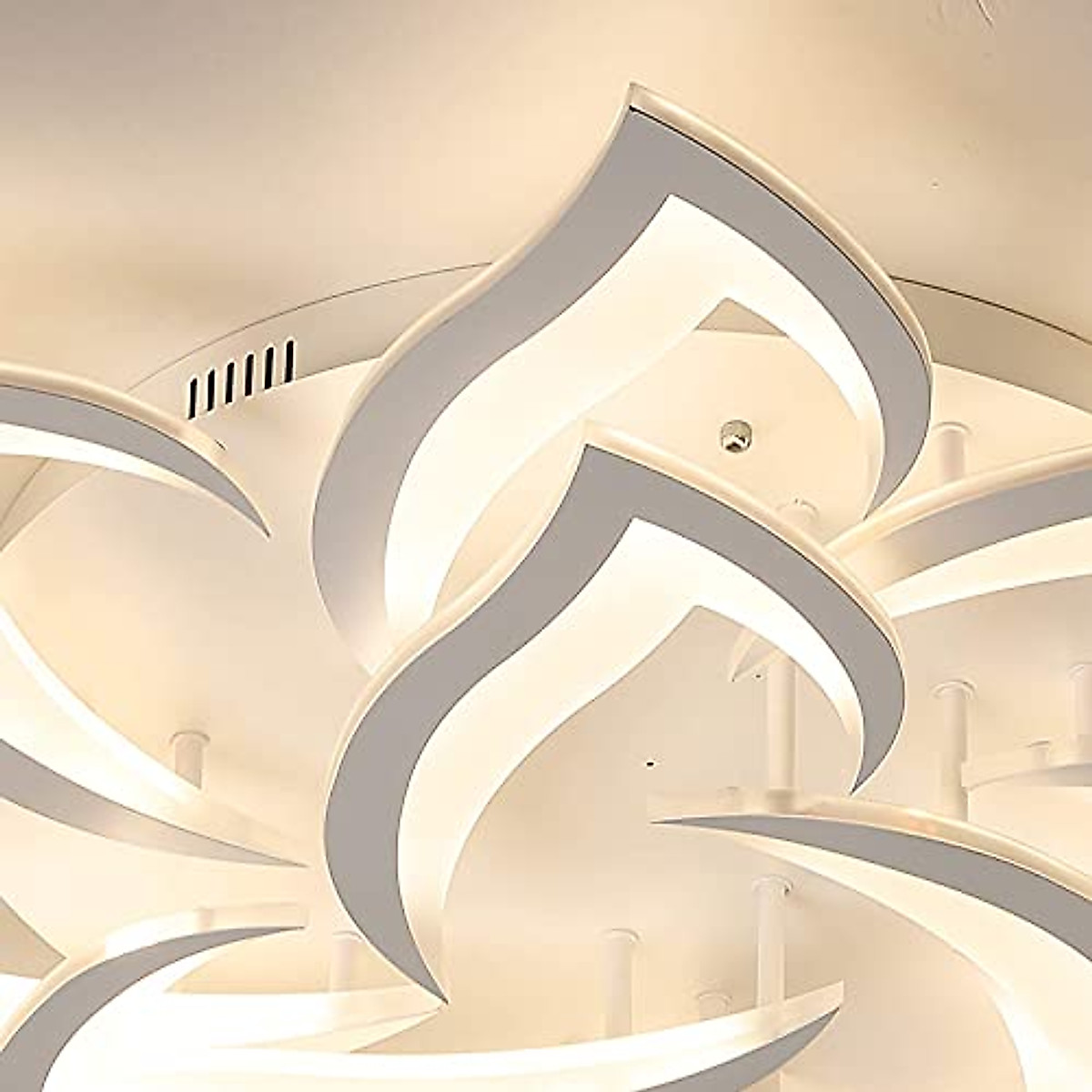 OKES Modern Ceiling Light,dimmable led Ceiling lamp Fixture with Remote Control,12 Acrylic Petal Flush Mount Chandelier Light for Dining Room,Bedroom,Living Room,kitchen/3000-6000K