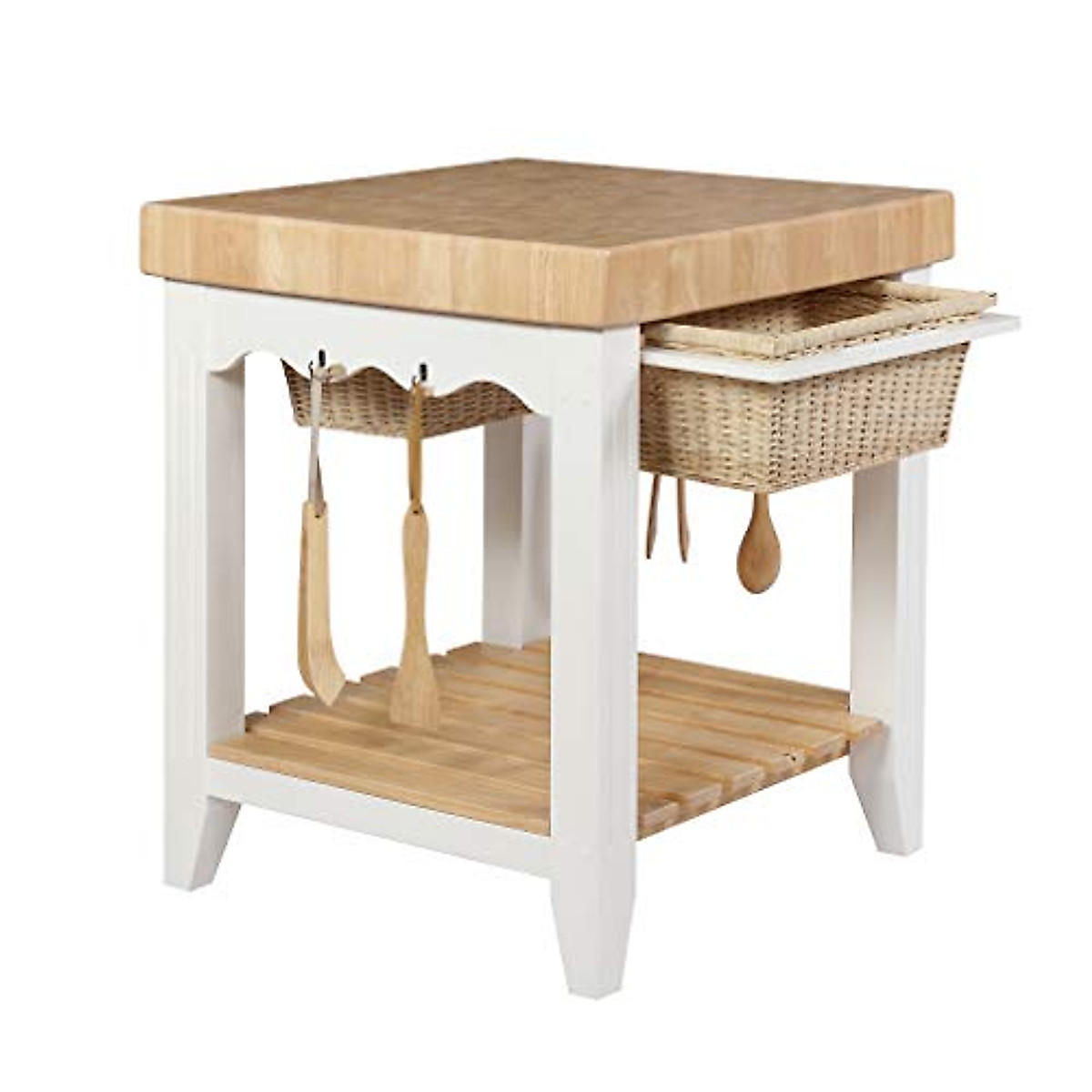 Powell Furniture Kitchen Island, White, 30" x 30" x 36.1/4"