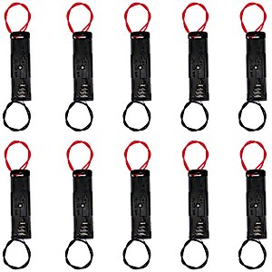 E-outstanding 10PCS Single AA Battery Holder Case with Wire Connections Black 1.5V