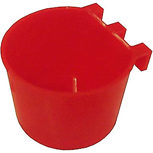 ORIBUKI Cage Cups Birds Feeders Seed Bowl Chicken Feeding Watering Dish Rabbit Water Food Hanging Wire Cages Box 8oz/16oz Coop Cups for Pet Parrot Parakeet Gamefowl Poultry Pigeon (10PCS Red)