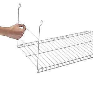 Rubbermaid Universal Closet 24 Inch Long Durable Steel Custom Wire Hanging Added Storage Shelf Accessory, White (2 Pack)