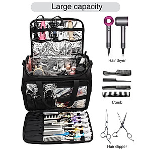 MONSTINA Professional Hairdressing Bag,Hairstylist Travel Bag,Cosmetics Beauty Hairdresser Bag with Shoulder Strap,Hair Makeup Salon Organizer Bag for Barber Insulation Material