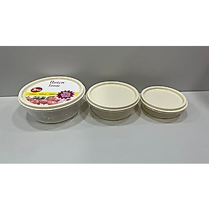 Unica Round Food Container, BPA-free Microwave Bowls with Lids, Airtight Container, Stackable Bowl Set, Freezer-safe, Dishwasher Safe, Set of 3, 7, 15, 18 oz, 6.12x6.12x2.54 in