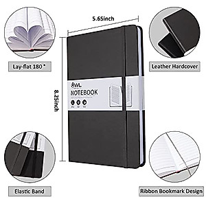 MEHDYS Journal Notebooks,3 Pack,A5 Leather Hardcover Thick Journals for Writing,for Work Business Study Journaling Note Taking, 100 GSM Eco-friendly Paper,Light Black