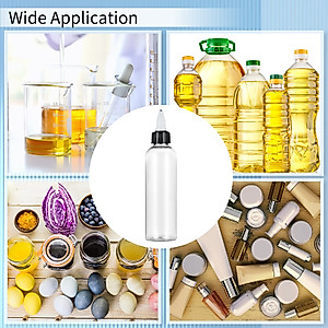 24PCS 2oz Clear Dispensing Bottles, Plastic Squeeze Bottles with Twist Top Caps for Oils Inks Liquids, Household Round Squeeze Bottles for Crafts Kitchen Food Making