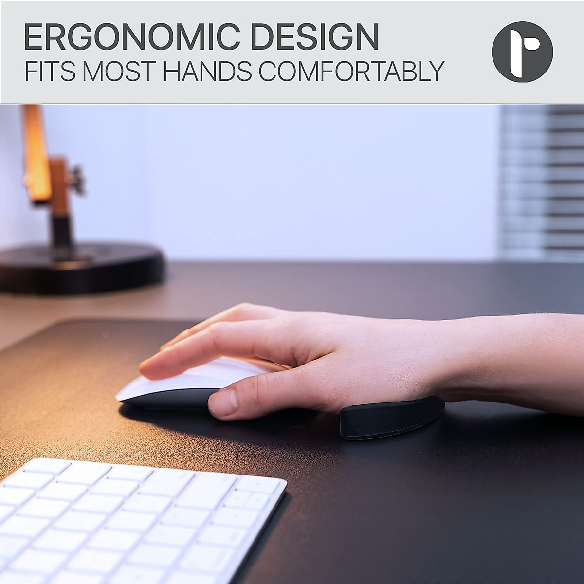 Reloot Glider v2 - Ergonomic Gliding Palm Rest, Soft Cooling Material, Sliding Wrist Pad That Moves with Your Mouse, Physician Designed for Carpal Tunnel Syndrome, Lightweight Wrist Rest (Black)