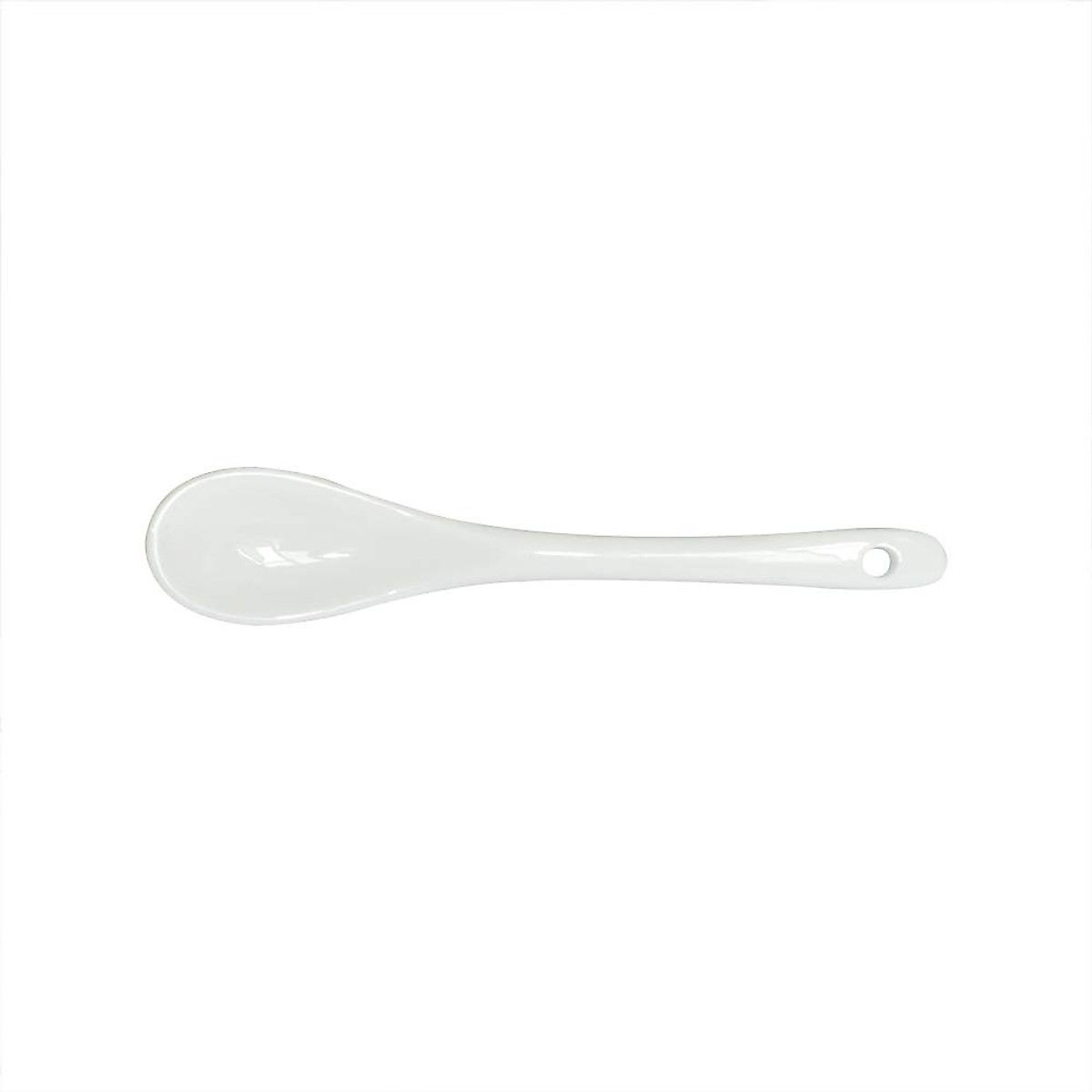 Xmomx 6 pcs Porcelain Egg Spoons Ceramic Spoons White 5 inch Coffee Dessert Yogurt Tea milky tea