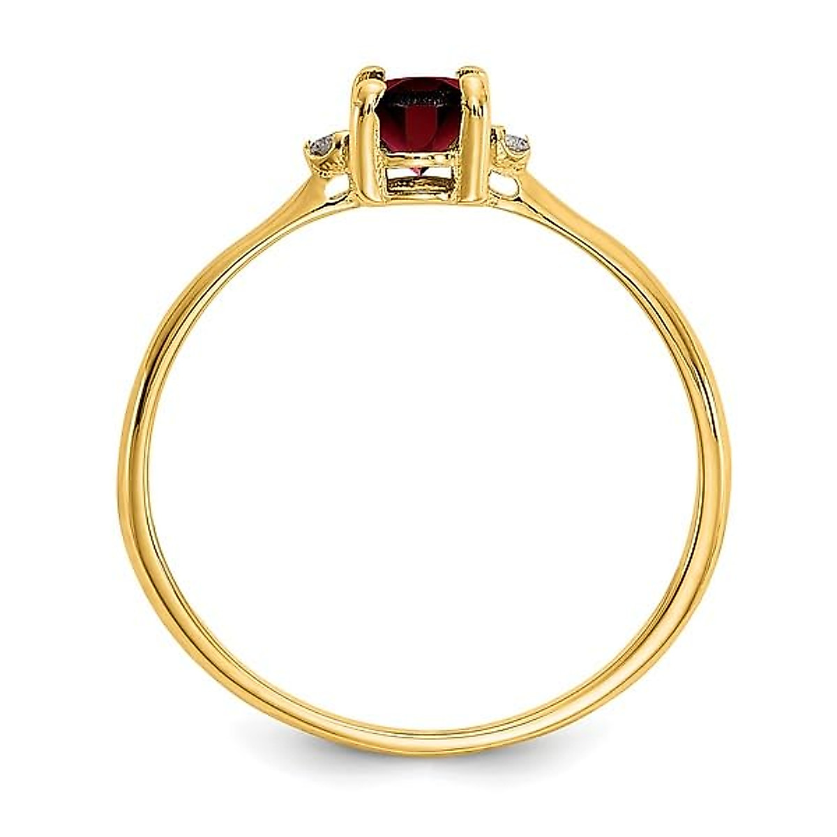 IceCarats 14K Yellow Gold Diamond Red Garnet Ring April January Birthstone Jewelry Size 6