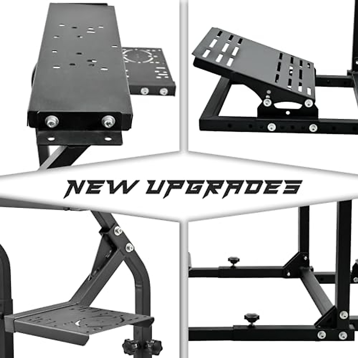 Anman G29 Universal Large Racing Simulator Cockpit with Black Seat Fit for Logitech G920 G923,Thrustmaster T80 T300RS TMX T150,Fanatec,Full Upgrade Steering Wheel Pedal Gear Shift Lever NO Steering wh