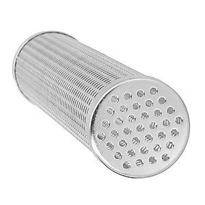 Stainless Steel Smoke Tube, Smoker Box Cylindrical Detachable Large Capacity Fruit Wood BBQ Pellet Smoker Tube for Charcoal Gas Grill(Length 30.6CM*Height 5.3CM)