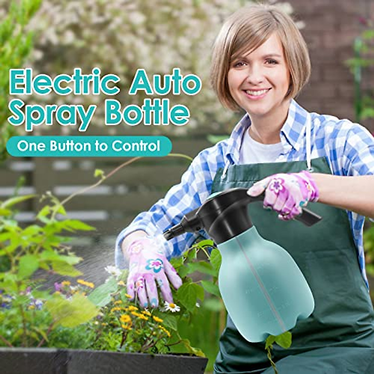 SideKing 0.4Gal/1.5L Electric Spray Bottle for Indoor/Outdoor Plants, Automatic Plant Mister Spray Bottle Rechargeable Battery Powered Sprayer with Adjustable Spout for Gardening,Fertilizing,Cleaning