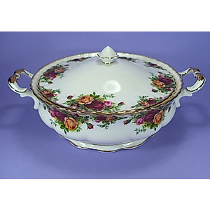 Royal Albert Old Country Roses Covered Vegetable Bowl, 50 oz, Multi