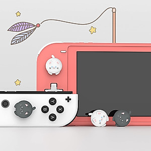 PlayVital Joystick Caps for Nintendo Switch, Thumbstick Caps for Switch Lite, Analog Cover for Switch OLED Joycon Thumb Grip Caps for Switch & Switch Lite & Switch OLED - Cutie Kitty