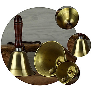 TOYANDONA Metal Hand Bells Call Bell Service Hand Bells Black Wooden Handle Handbells Santa Hand Bell Note Handbell Diatonic Metal Bells Musical Percussion for Christmas Dinner Shop Hotel