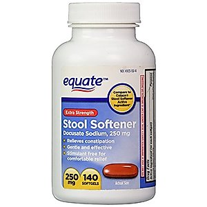 Equate Extra Strength Stool Softener, 250mg, 140ct, Compare to Colace Stool Softener