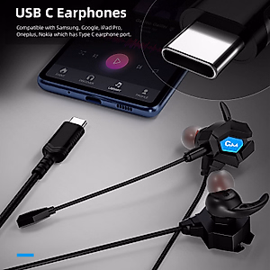ACAGET Gaming Earbuds, USB C Headphones Wired in Ear Game Headset