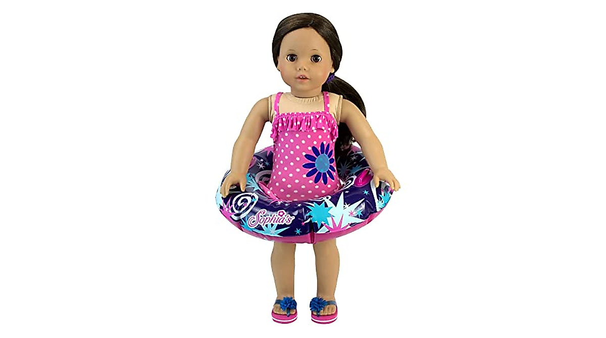 Sophia's 18" Doll Pink with White Polka Dots Ruffle Bathing Suit and ...