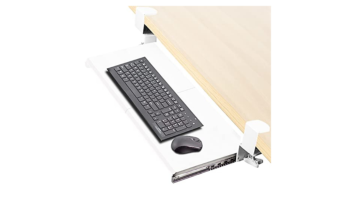 VIVO Large Keyboard Tray Under Desk Pull Out with Extra Sturdy C Clamp ...
