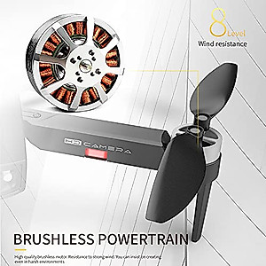 Lozenge Brushless Drone with Camera 4K Camera GPS Drone Follow Me Quadcopter Helicopter HJ188 RC Drones with Camera Motorized Adjustment Camera Dual Cameras Gesture Video/Photography (4K Double Camera&3 Battery&Grey)