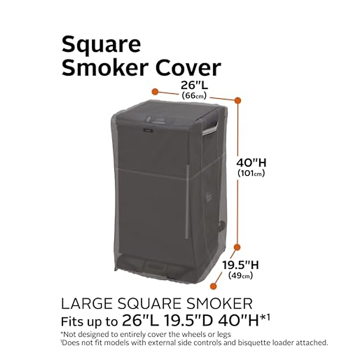 Classic Accessories Ravenna Water-Resistant 26 Inch Square Smoker Grill Cover, Grill Cover, Grill Cover for Outdoor Grill, BBQ Cover