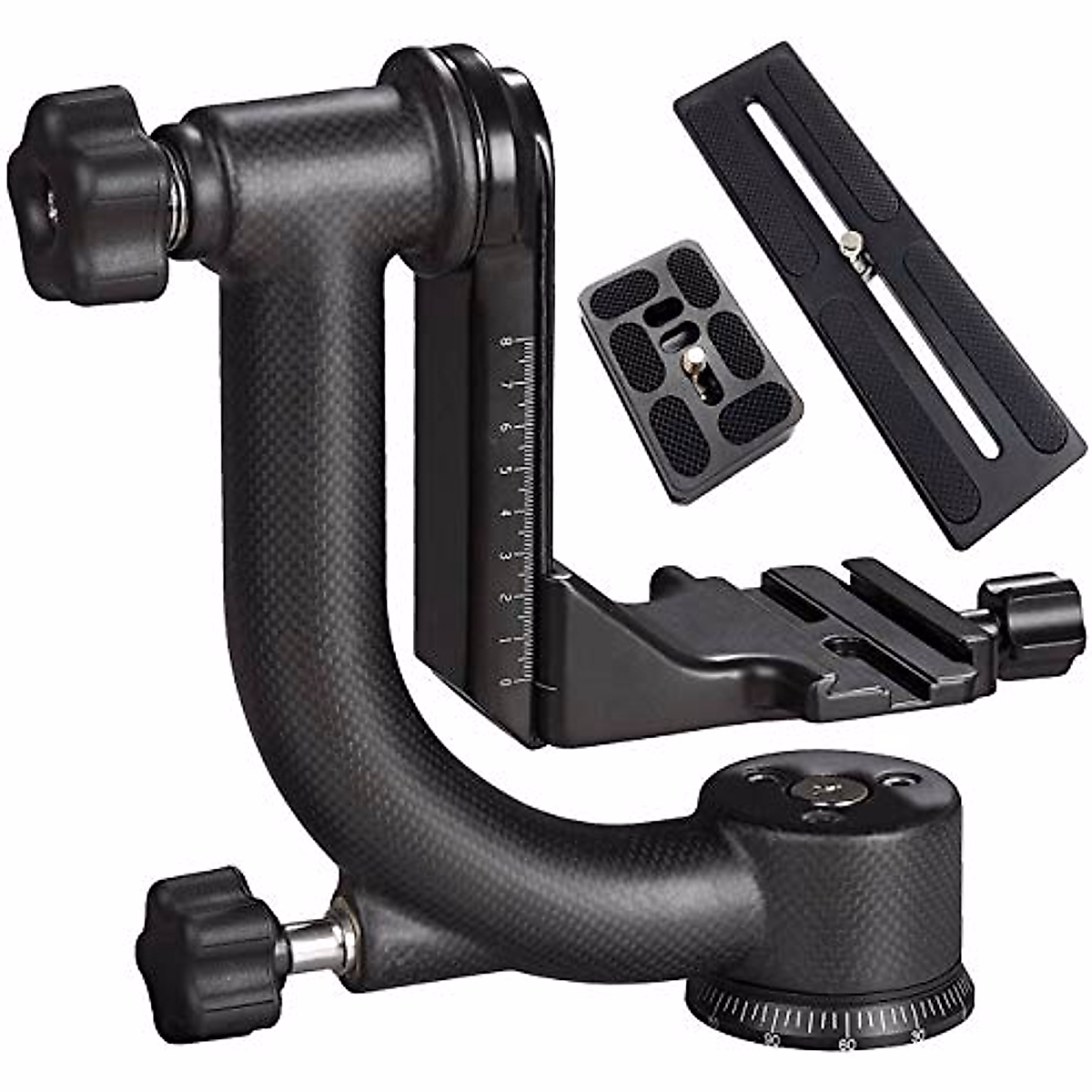 Movo GH800 MKII Carbon Fiber Professional Gimbal Tripod Head with Long and Short Arca-Swiss Quick-Release Plates - for Outdoor Bird/Wildlife Photography