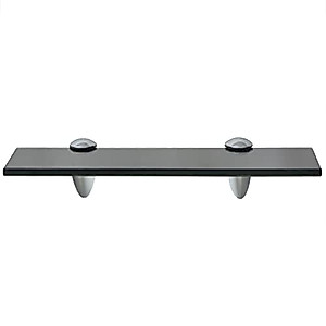 GOLINPEILO Floating Shelf Tempered Black Glass for Living Room, Bedroom, Bathroom 11.8"x3.9", Glass Thickness: 0.3"