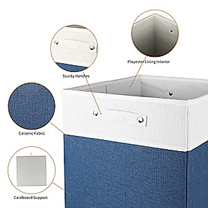 Awekris Storage Cubes, 13 Inch Foldable Storage Bins with Sturdy Handles, 3 Pack Fabric Clothes Organizer Storage Baskets for Home Office Closet, Clothes, Toys, Royal Blue