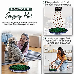PET ARENA Adjustable Snuffle mat for Dogs, Cats - Dog Puzzle Toys, Enrichment Pet Foraging mat for Smell Training and Slow Eating, Stress Relief Dog Toy for Feeding, Dog Mental Stimulation Toys