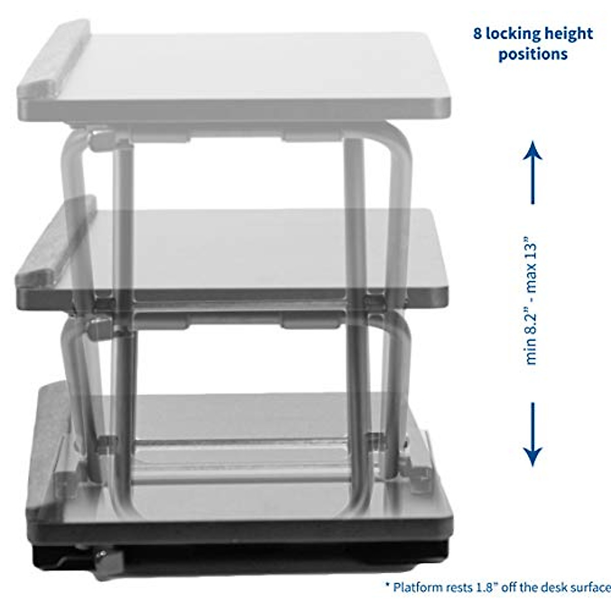 VIVO Black Single Top 27 inch Heavy-Duty Scissors Lift Keyboard and Mouse Riser, Designed for Ergonomic Sit Stand Workstations, DESK-V000P