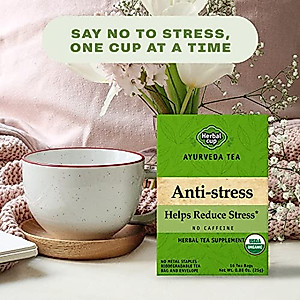 Herbal Cup Ayurveda Tea, Organic Anti-Stress, No Caffeine Herbal Supplement (Anti-Stress, 16 Count (Pack of 1))
