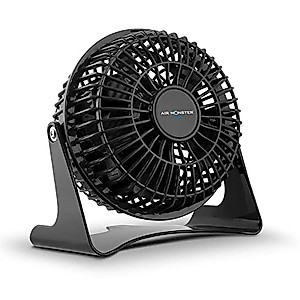 Air Monster 4 Inch Personal Desk Fan Quiet, Personal Fan, Table Fan, Tabletop Fan, Plug in Fan with 1 Speed Setting, Adjustable Tilt, ETL, Black