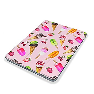 Cute Ice Cream Sweet case Compatible with iPad Mini Air Pro 7.9 8.3 9.7 10.2 10.9 11 12.9 inch Pattern Cover New 2022 2021 Trifold Stand 3 4 5 6 7 8 9 Generation 396 (9.7" 5/6 gen)
