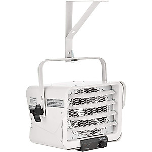 Global Industrial Electric Garage Unit Heater, 5000 Watt 240V-208V With Thermostat Gray, Wall Ceiling Mount