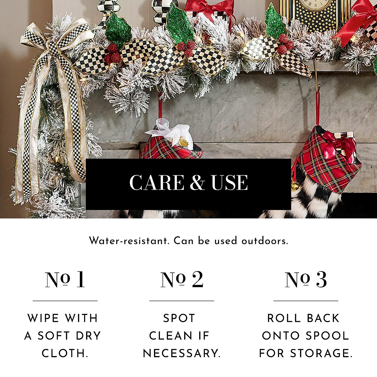 MacKenzie-Childs 3-Inch Courtly Velvet Ribbon, Gift-Wrapping and Christmas-Tree Ribbon, Christmas Decorations, 30' Long