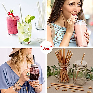 DLSM 200/100/400-Pack Extra Durable Biodegradable Paper Straws Premium Eco-Friendly with American Flag for Smoothies, Restaurants and Party Decorations, 7.75"