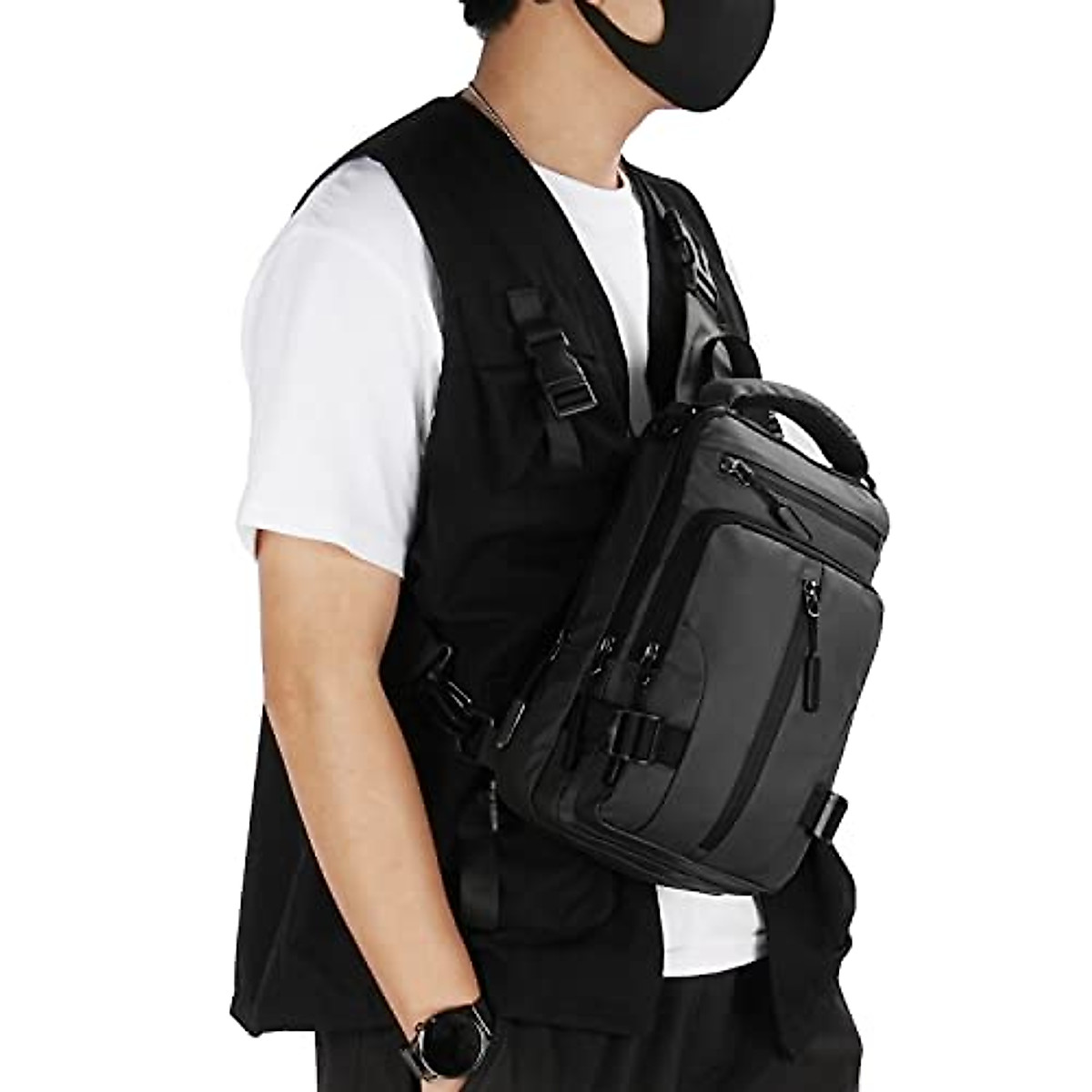 Sling Crossbody Backpack Shoulder Bag for Men,Travel Hiking Chest Bag Daypack