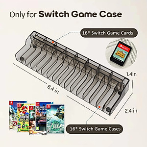 Switch Game Cases/Cards Holder for Table, Nargos Desk Cabinet Game Storage Organizer Stand (16 Cases, 16 Cards)