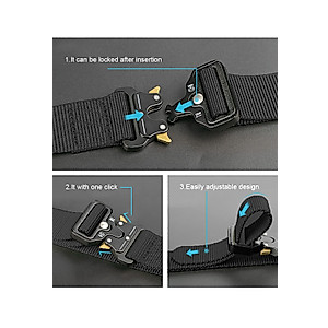 Ｋｉｒａ　Ｓｕｔｓｕ Mens Tactical Belt Work Belts For Men 1.5" Nylon Web Tactical Belt with Automatic Slide Buckle