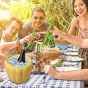 MXJCC Ice Cube Maker - 37 Cubes Silicone Ice Maker Bucket with Lid, Bottled Beverage Liqueur Cooler, Dishwasher Safe Ice Cube Trays for Indoors/Outdoors