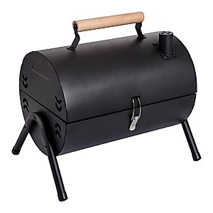 Supernal Portable Charcoal Grill,Tabletop Charcoal Grill,BBQ Grill for Outdoor Cooking Camping,Picnics,Backyard,Balcony-Black,2 Carbon Tank,2 Baking Net,1 Baking Pan