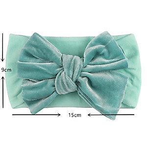 FIN86 Baby Solid Headwear Girls Accessories Bow Kids Velvet Hair Headband Band Baby Care Toddler Head Bands (Red, One Size)