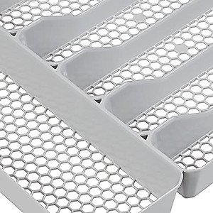 Spectrum Diversified Hexa Drawer Organizer Tray Modern Kitchen Cutlery, Utensil, Silverware Holder Caddy, 6 Dividers Cabinet Storage, 13 x 16, Stone Gray