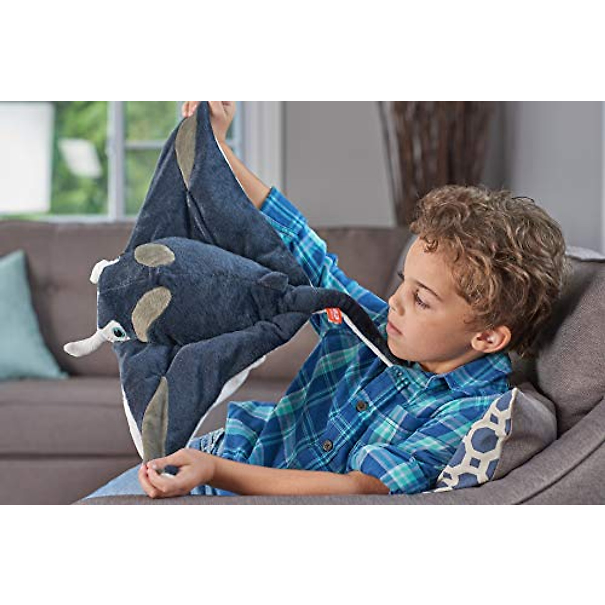 Wild Republic Manta Ray Cuddlekins, Stuffed Animal, 12 inches, Gift for Kids, Plush Toy, Fill is Spun Recycled Water Bottles (22475)