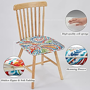 JMGBird Outdoor Chair Cushions Set of 2, Patio Cushions D16xW17 Inch with Ties, Outdoor Chair Pad for Patio Furniture