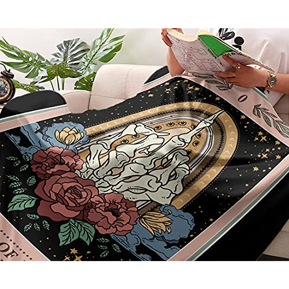 NBBZ Funny Tarot Card Ultra Soft Flannel Couch Sofa Throws Blankets for Traveling Flighting Camping Home 51x63 in. (130x160cm)