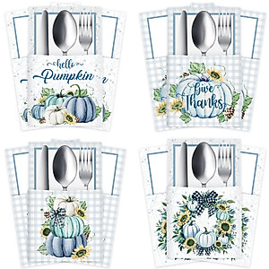 Harloon 36 Pcs Graduation Silverware Cutlery Holder Class of 2024 Grad Utensil Decor Congrats Grad Silverware Holder Prom Party Cutlery Paper Bag Pocket Paper Pouch Dinner Table Decor(Pumpkin Style)